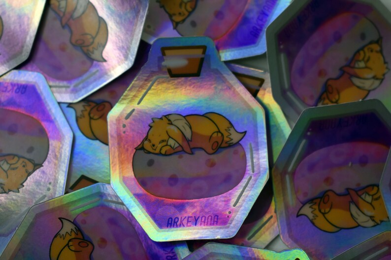 Eevee in a Bottle Squishy Pokemon First Generation Holographic - Etsy
