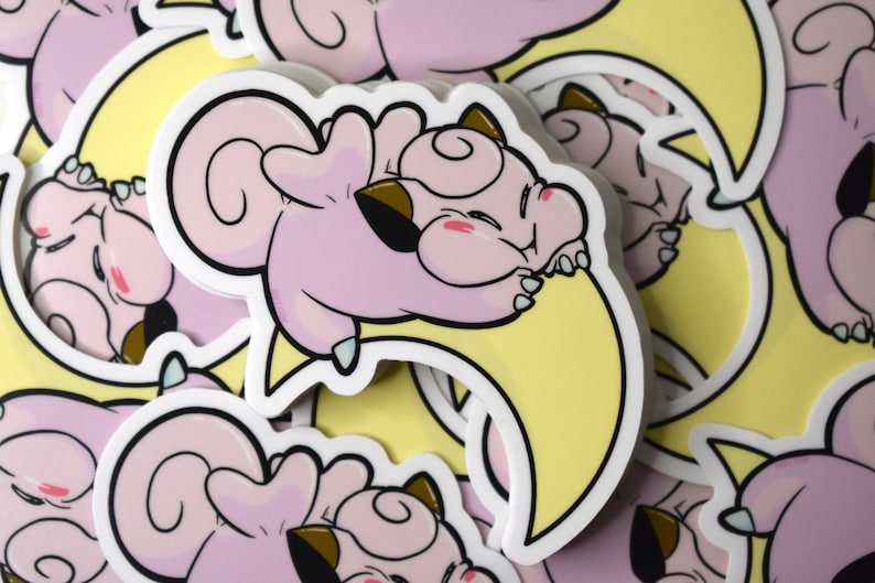 Cute Kawaii Clefairy Sticker Art Cute Squish Faced Pokemon - Etsy