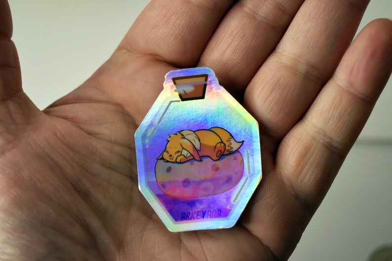 Eevee in a Bottle Squishy Pokemon First Generation Holographic Vinyl ...
