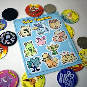 Cute Mini Beta Watercolor Pokemon Sticker Sheet, Beta Baby Pokemon ...