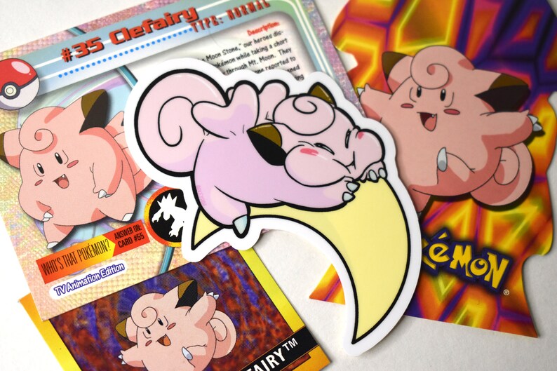 Cute Kawaii Clefairy Sticker Art Cute Squish Faced Pokemon - Etsy
