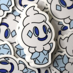 Kawaii Cute Ice Cream Sticker, Fresh Snow Vanillite Pokemon Art ...
