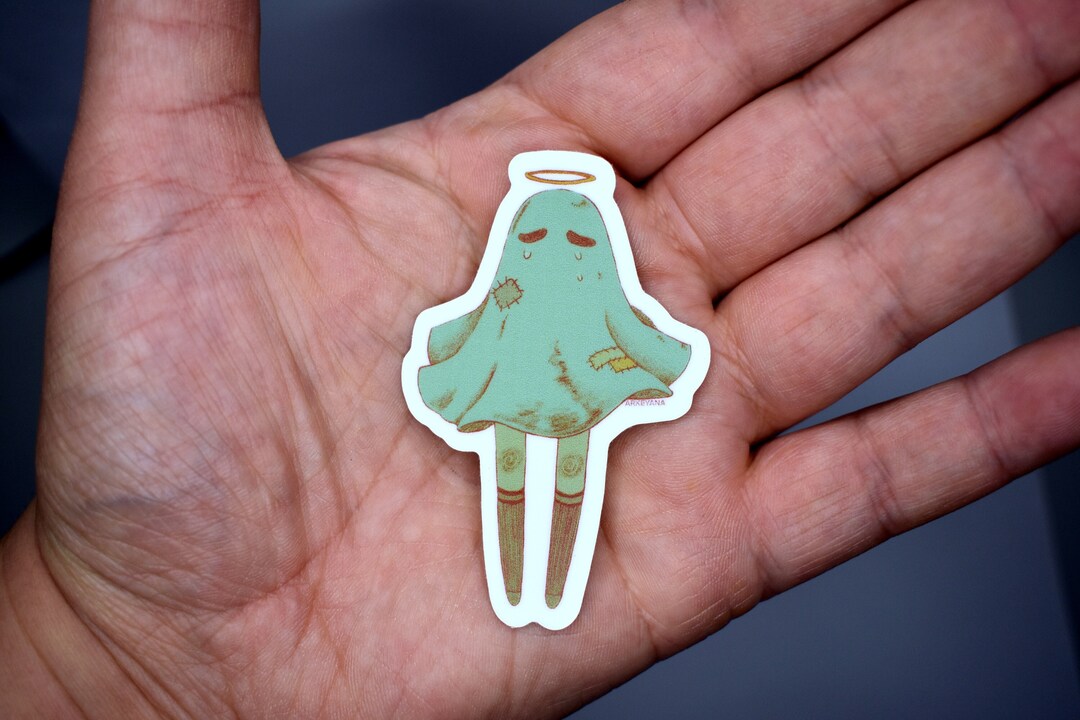 Afterlife Patchwork Ghost Float With Long Socks Halo Sticker, Pastel ...