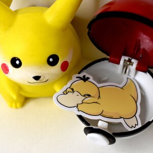 Cute Psyduck Squish Faced Sticker, Kawaii Duck Sticker, Psyduck Laptop ...