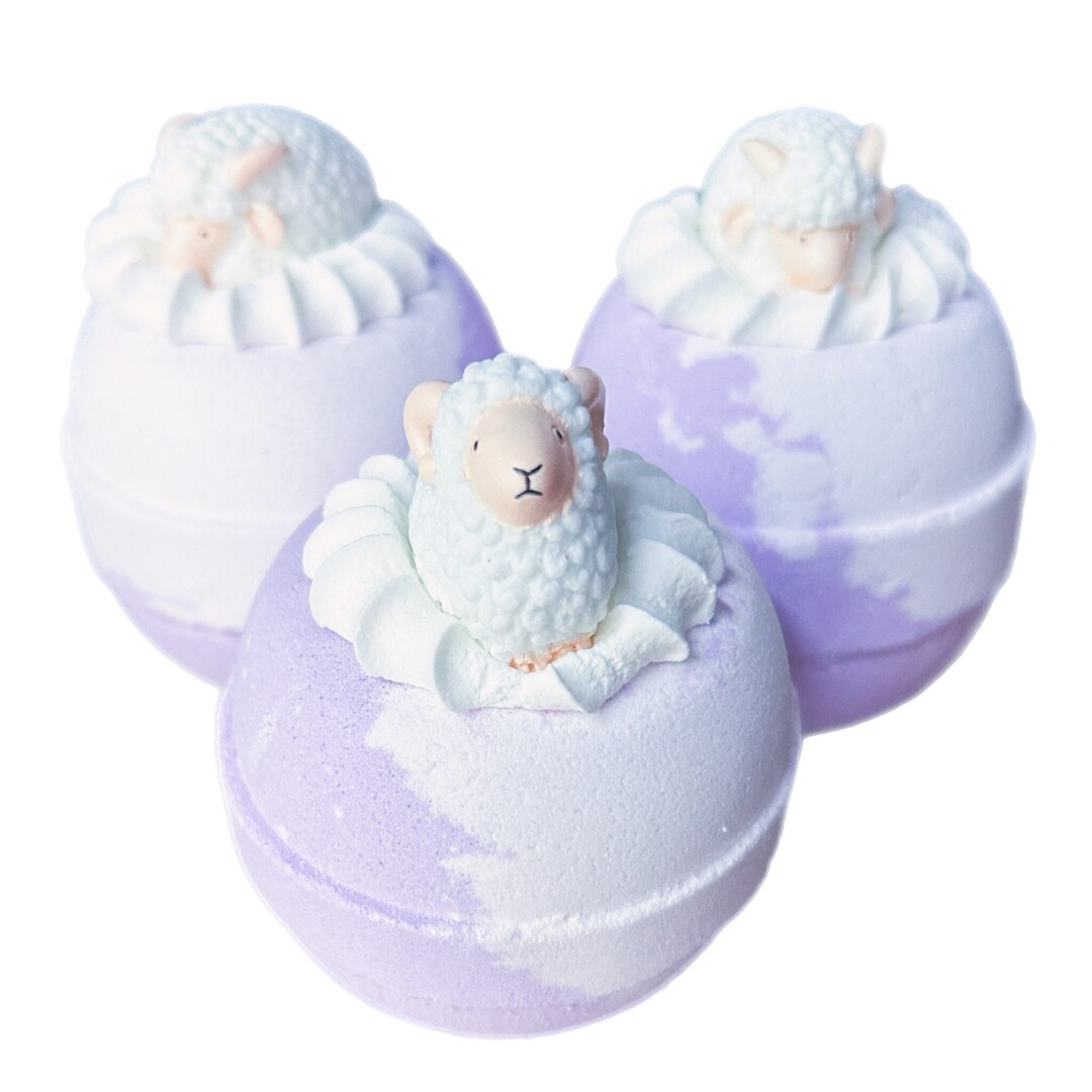 Lavender Sheep Bath Bomb - Large 5.5 Oz Surprise Bath Bombs Handmade in ...