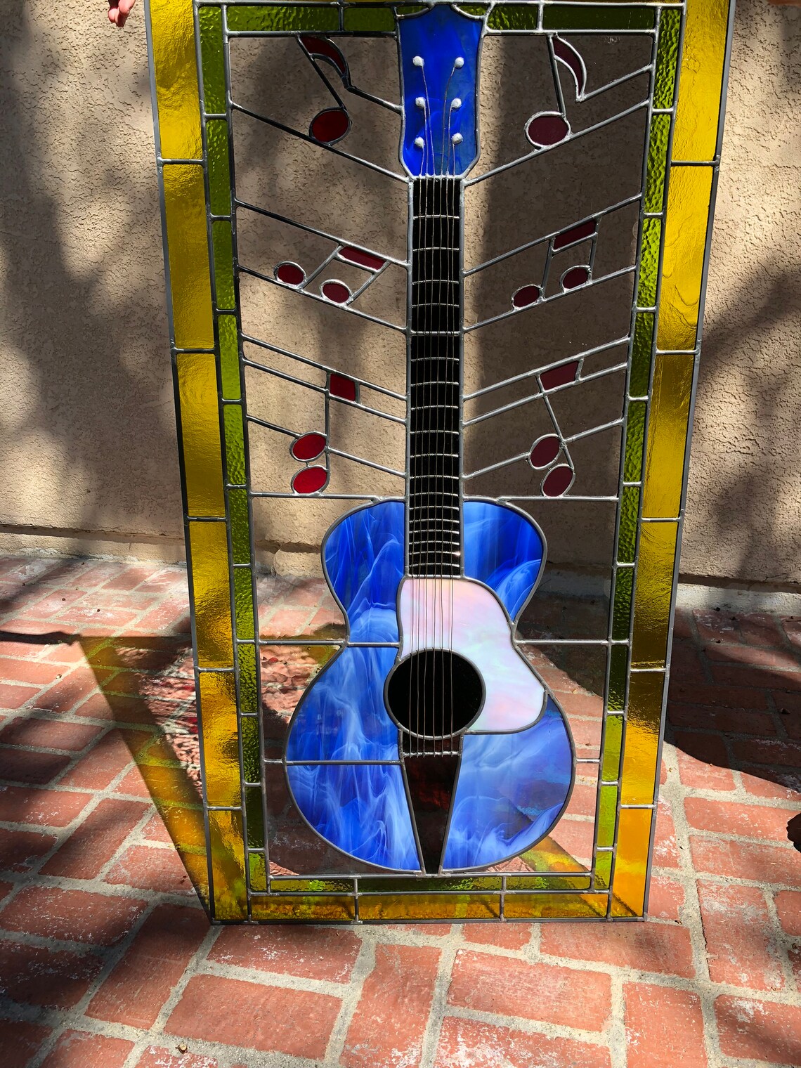 Custom Made Rock and Roll Stained Glass Window. 2 Ft X 4 Ft . Original ...