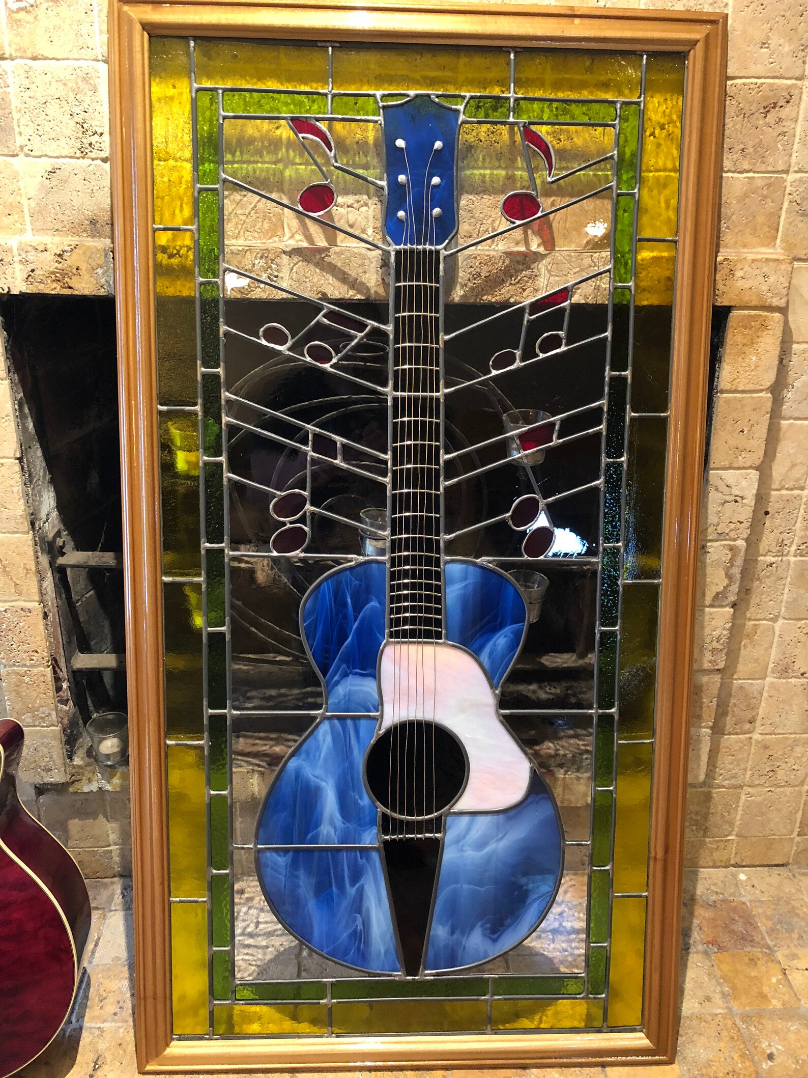 Custom Made Rock and Roll Stained Glass Window. 2 Ft X 4 Ft . Original ...