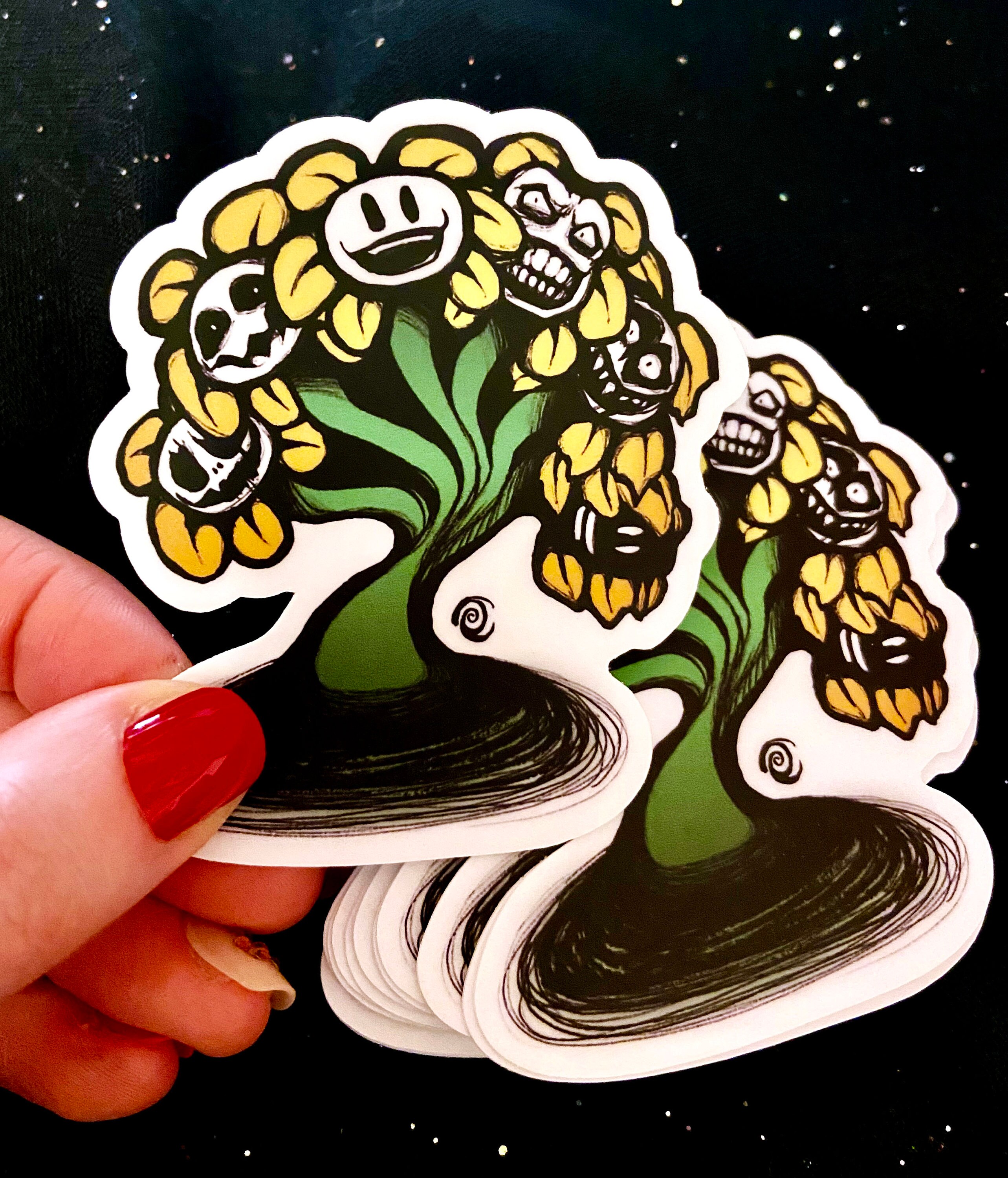 Flowey Bouquet — Undertale Die Cut Sticker - Etsy