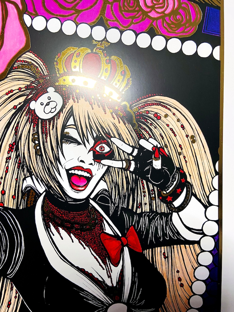Junko Enoshima — Danganronpa — GOLD FOIL Art Print - Etsy