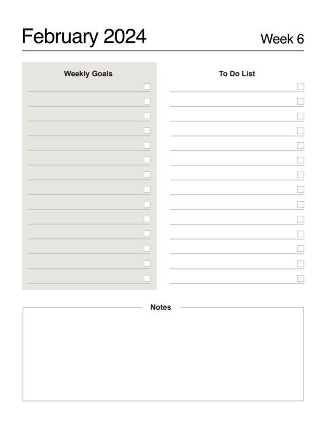 Weekly Planner 2024 and Personal Organization PDF Interior Template 8 ...