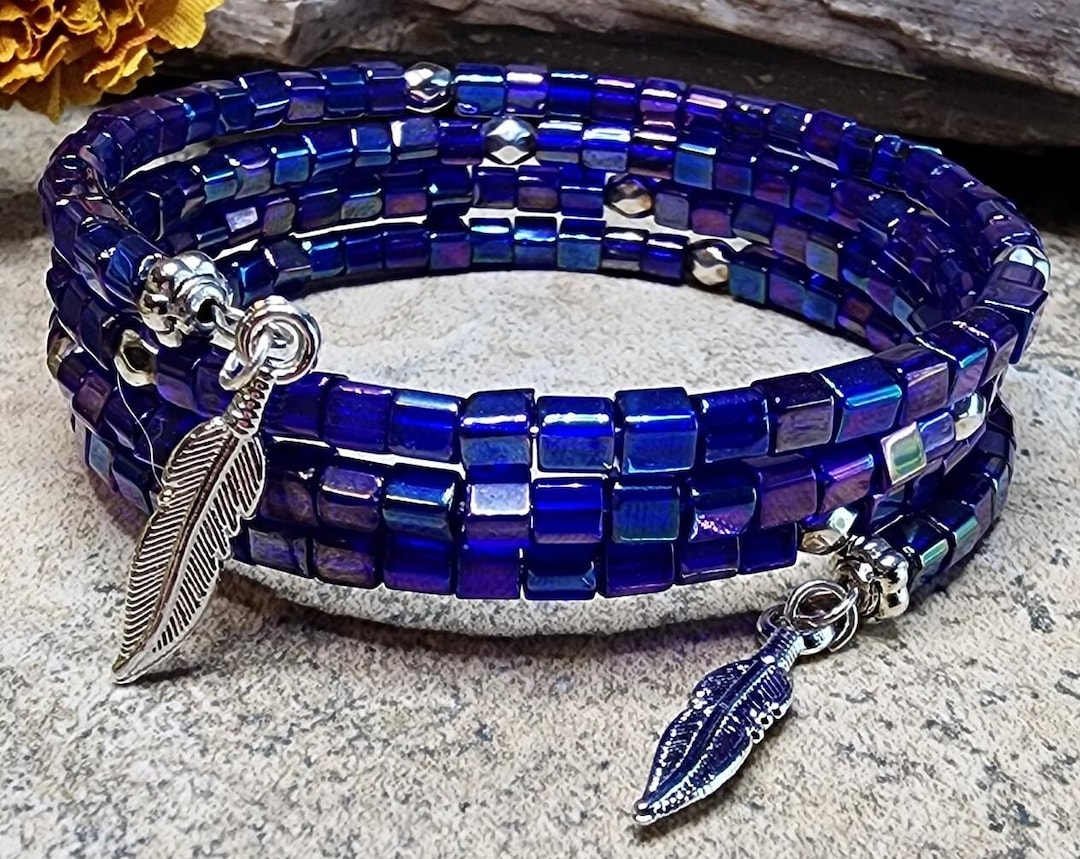 Sapphire Rainbow Bohemian Style Multi-layer / Wrap Around Bracelet - Etsy