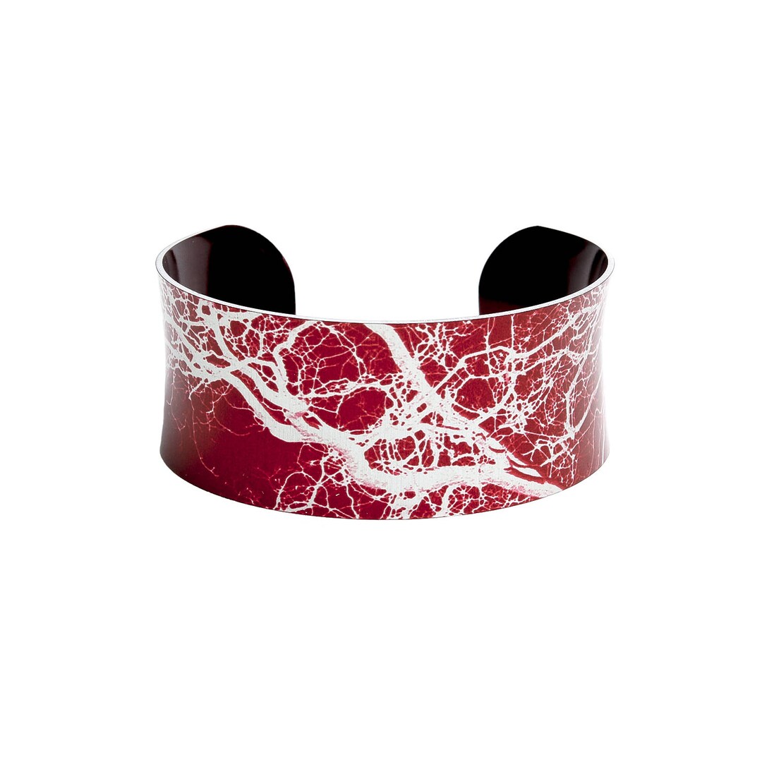 Red Cuff Bracelet Red Jewellery Handmade Cuff Bracelet Abstract ...