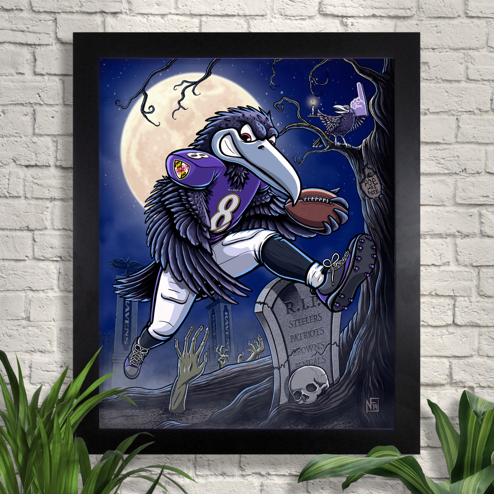 Ravens Football Art Print, Lamar Jackson, Baltimore Ravens Illustration ...