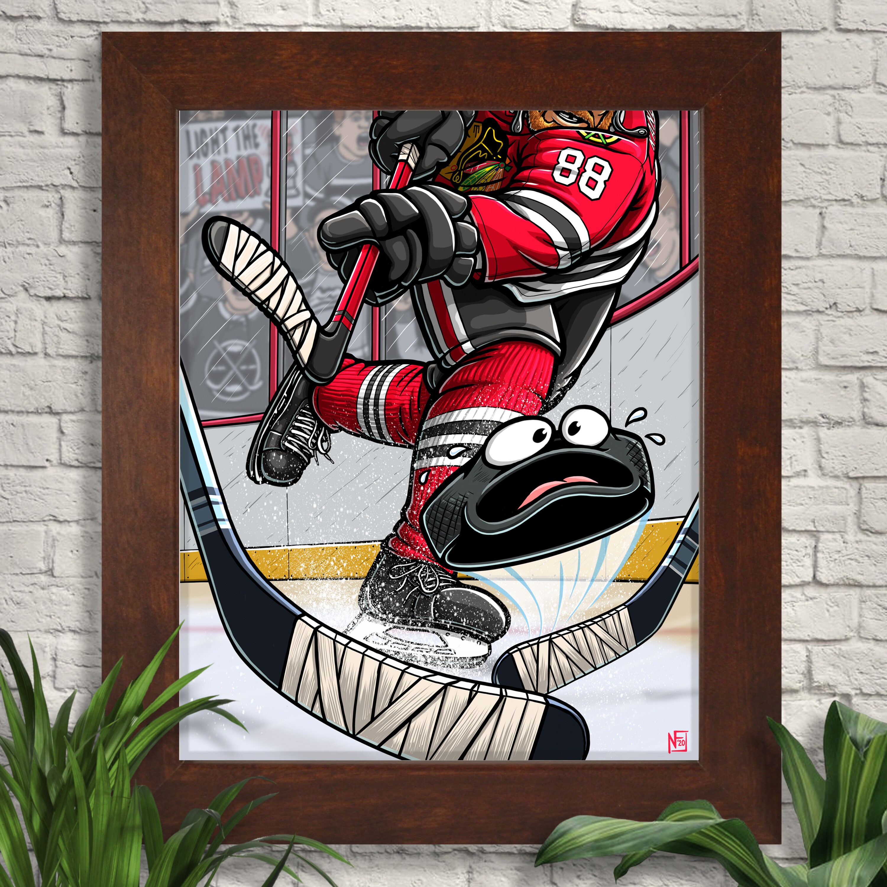 Chicago Blackhawks Art Print, Patrick Kane, Hockey Illustration, Giclee ...