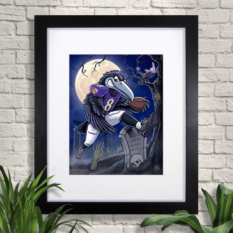 Ravens Football Art Print Lamar Jackson Baltimore Ravens - Etsy