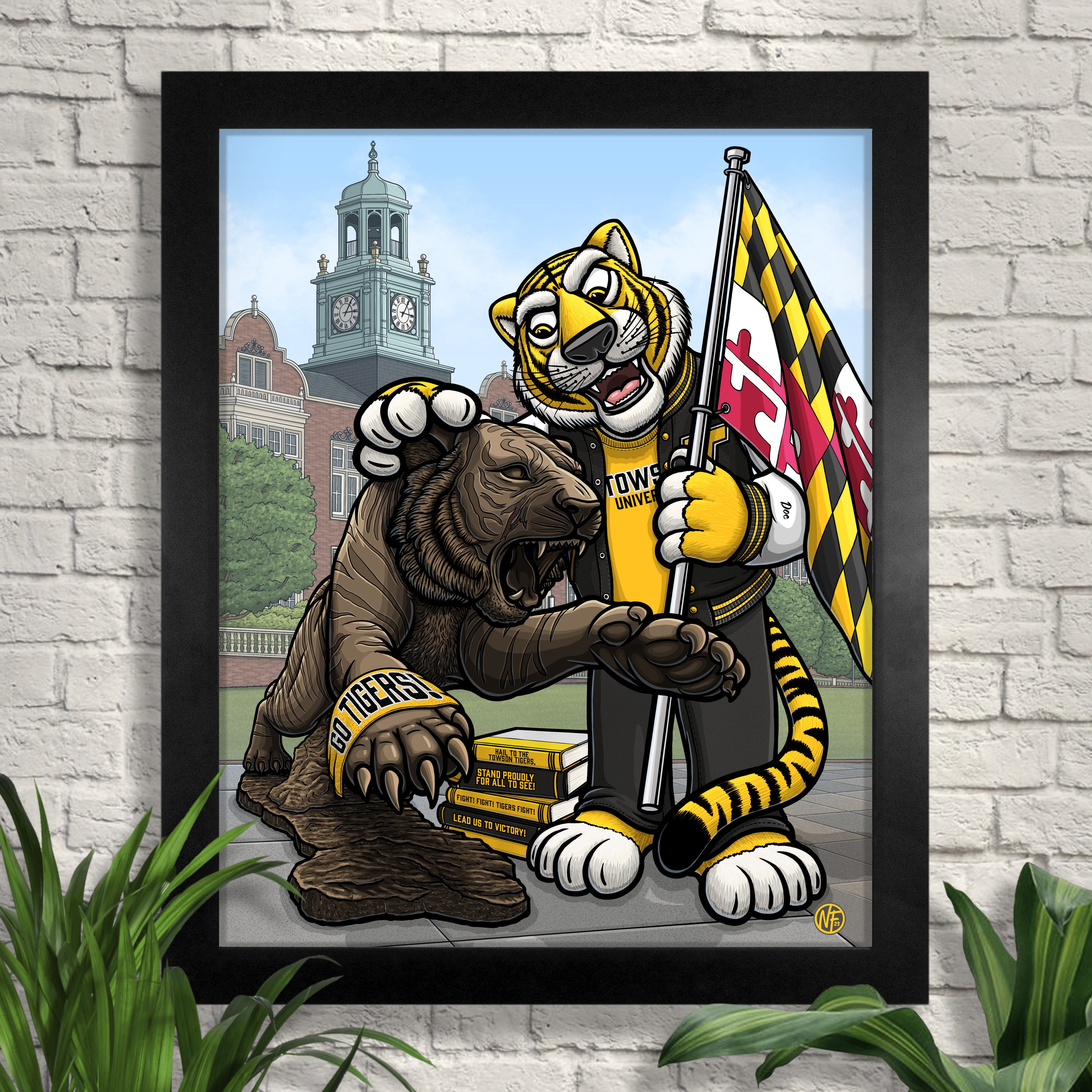 Towson University Tiger Art Print: Doc the Tiger Illustration - Etsy
