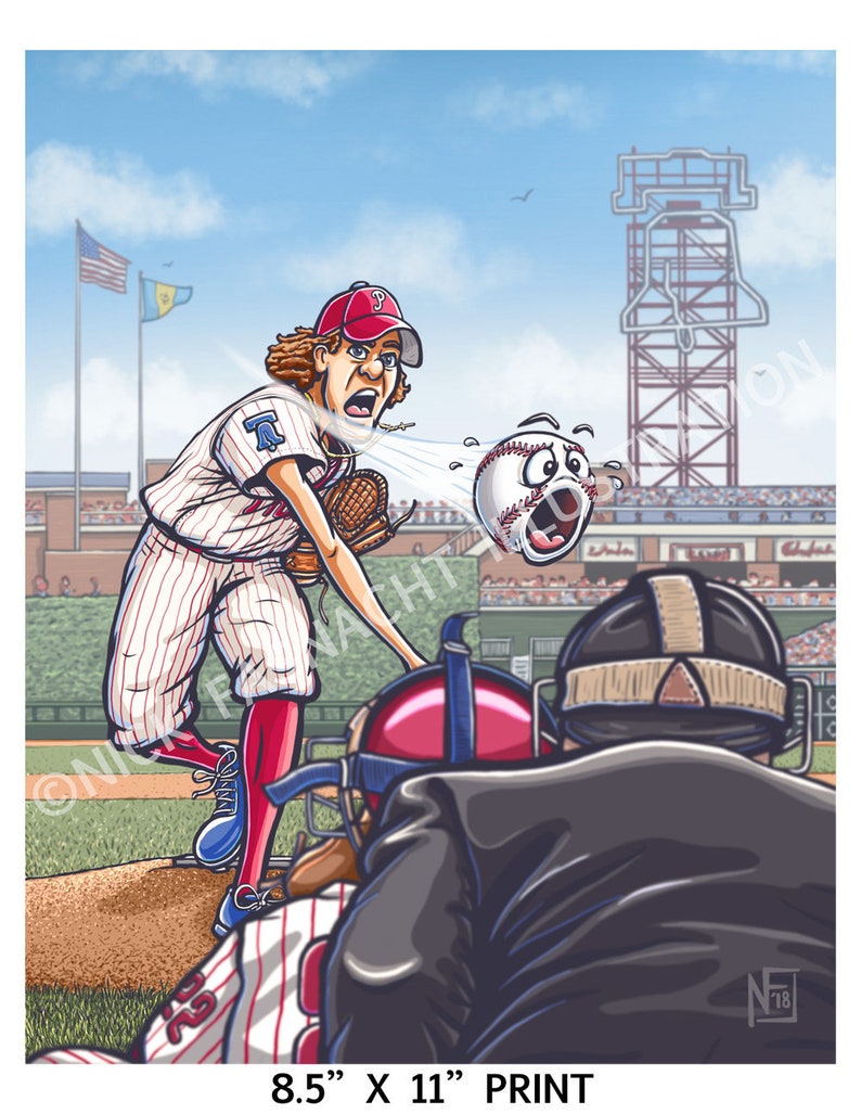 Philadelphia Phillies Giclee Art Print, Kids Room, Childrens Room, Wall ...