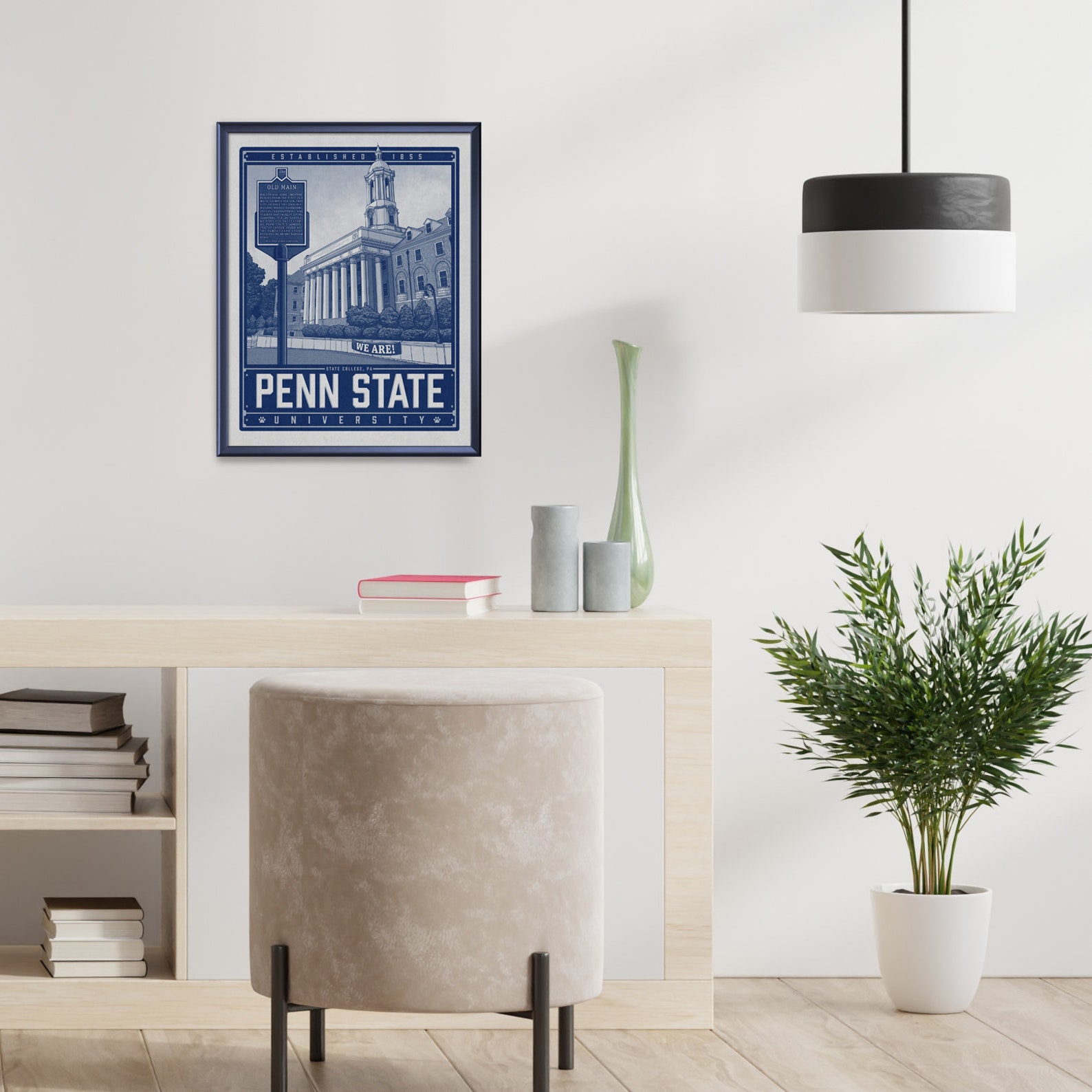 Penn State University Old Main Art Print, PSU Illustration, Nittany ...