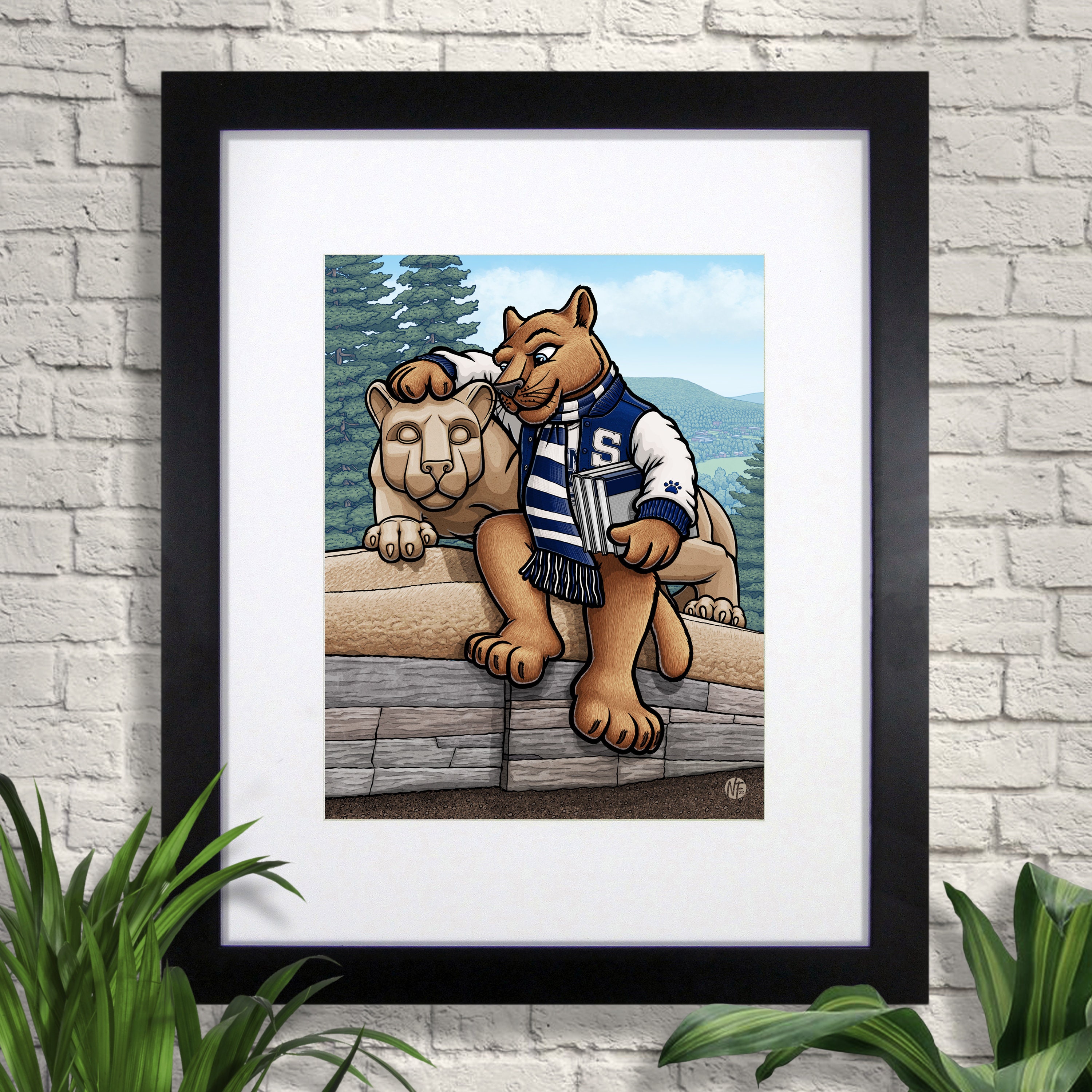 Penn State University Lion Shrine Art Print, PSU Illustration, Lion ...