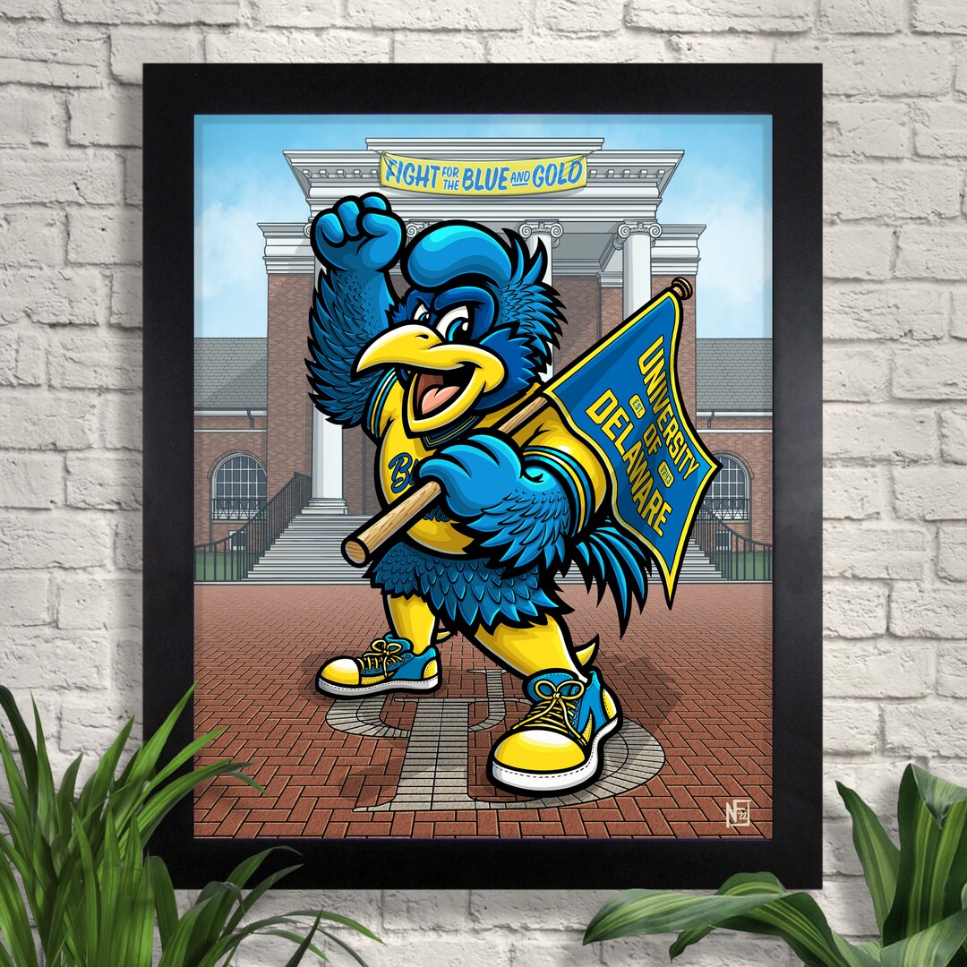 University of Delaware Fight for the Blue and Gold Print, Youdee Mascot ...