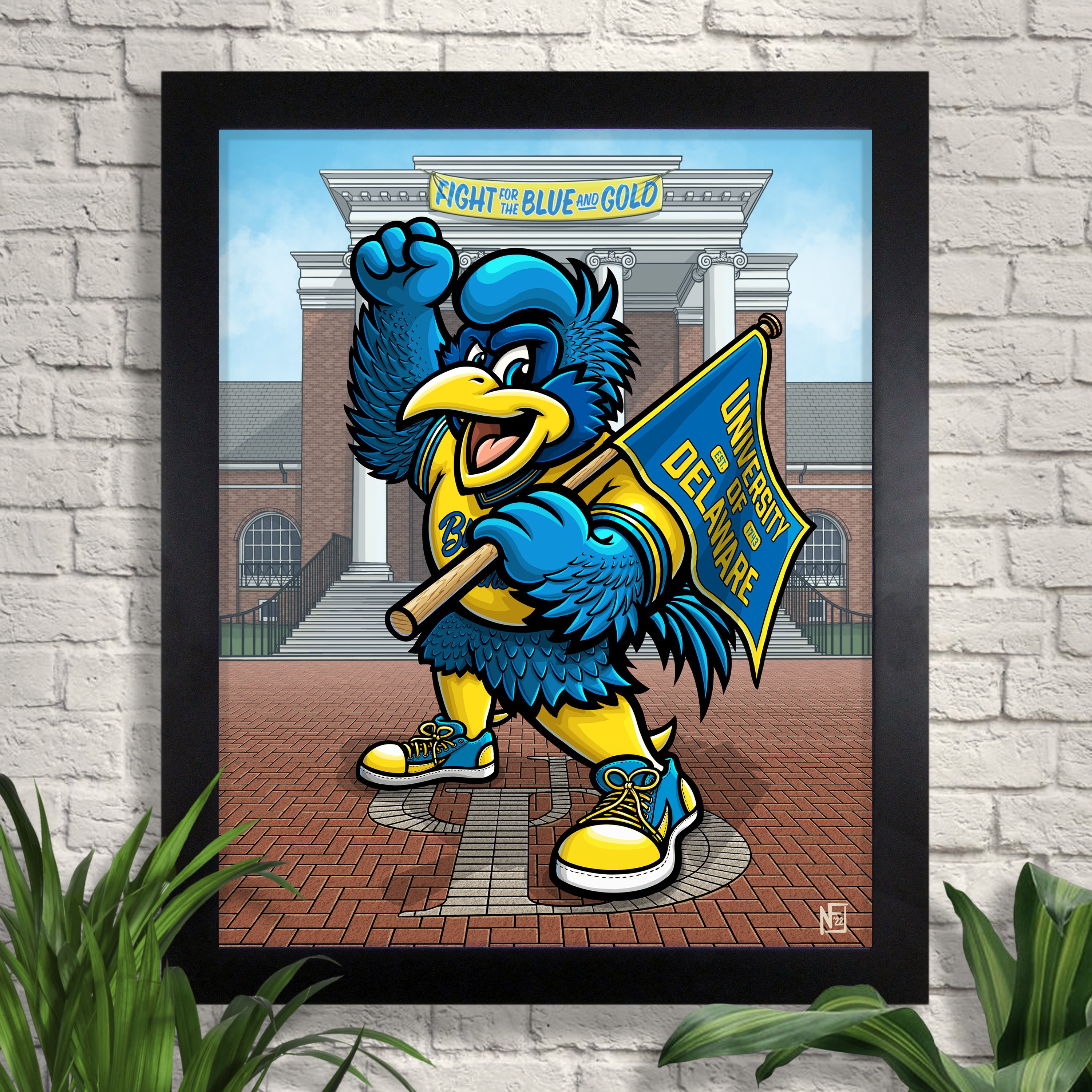 University of Delaware Fight for the Blue and Gold Print, Youdee Mascot ...