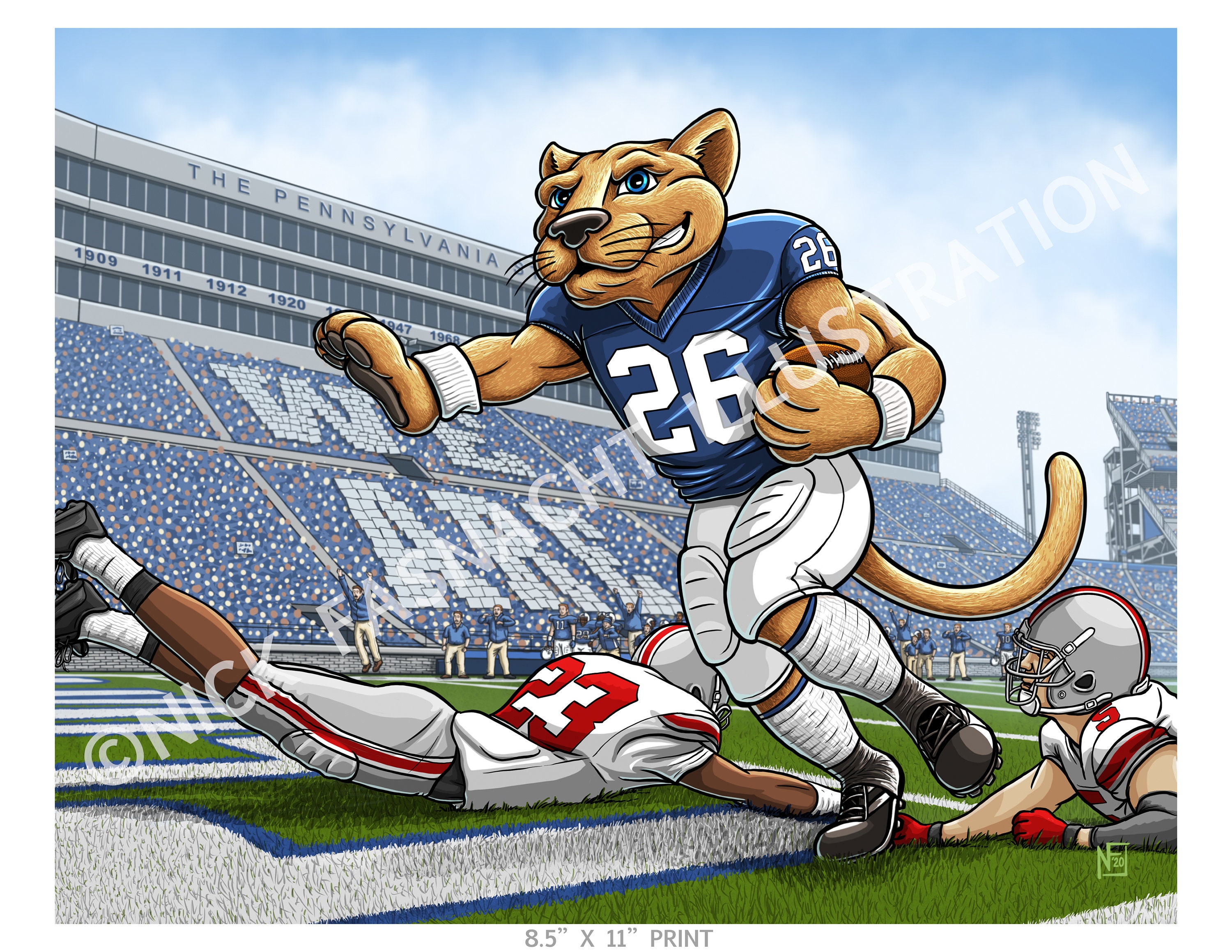 Penn State Football Art Print PSU Illustration We Are Penn - Etsy