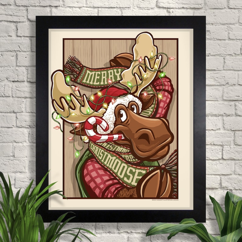 Merry Christmoose Art Print: Festive Holiday Wall Decor - Etsy