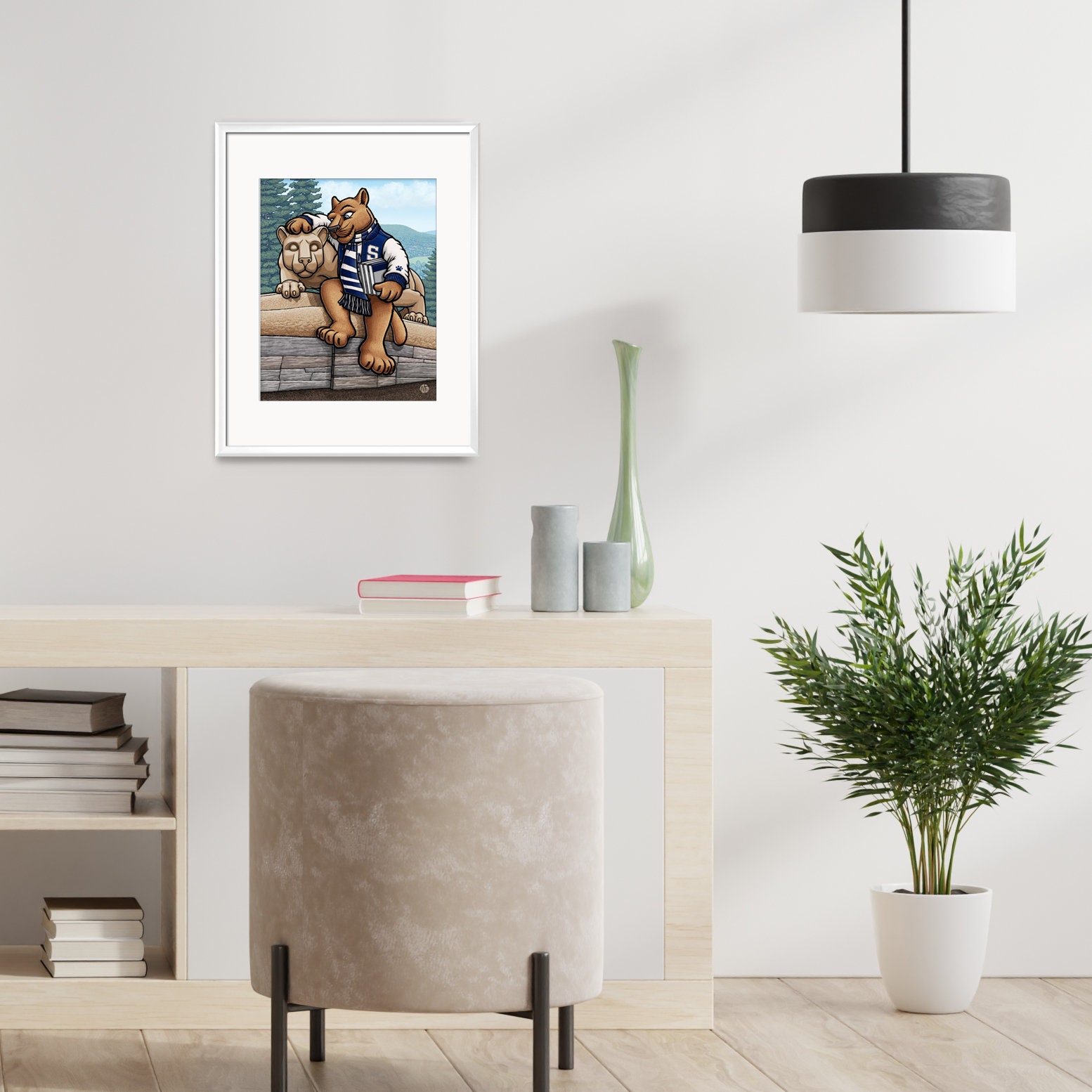 Penn State University Lion Shrine Art Print, PSU Illustration, Lion ...