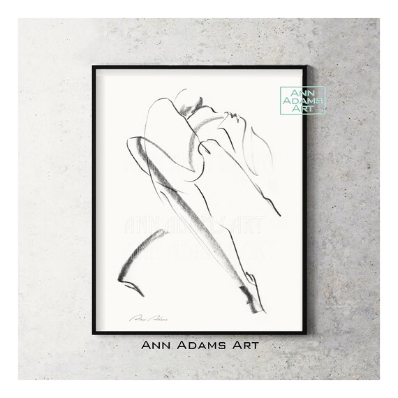 Tango Art Abstract Art Dance Figure Drawing Charcoal Gesture - Etsy