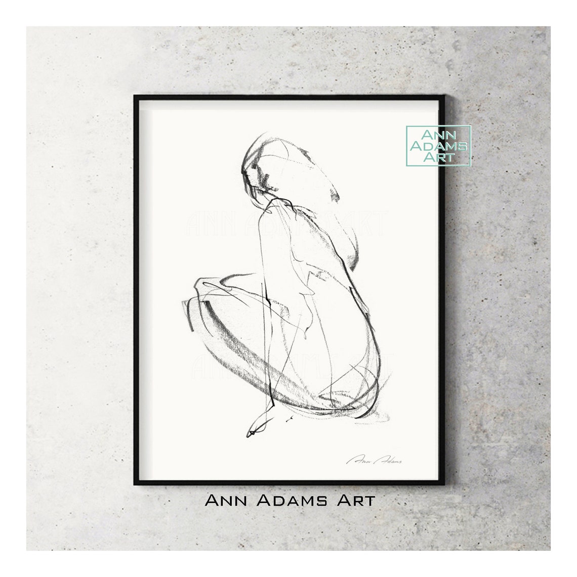 Set of 6 Abstract Figure Drawing Sketch Minimalist Black and - Etsy