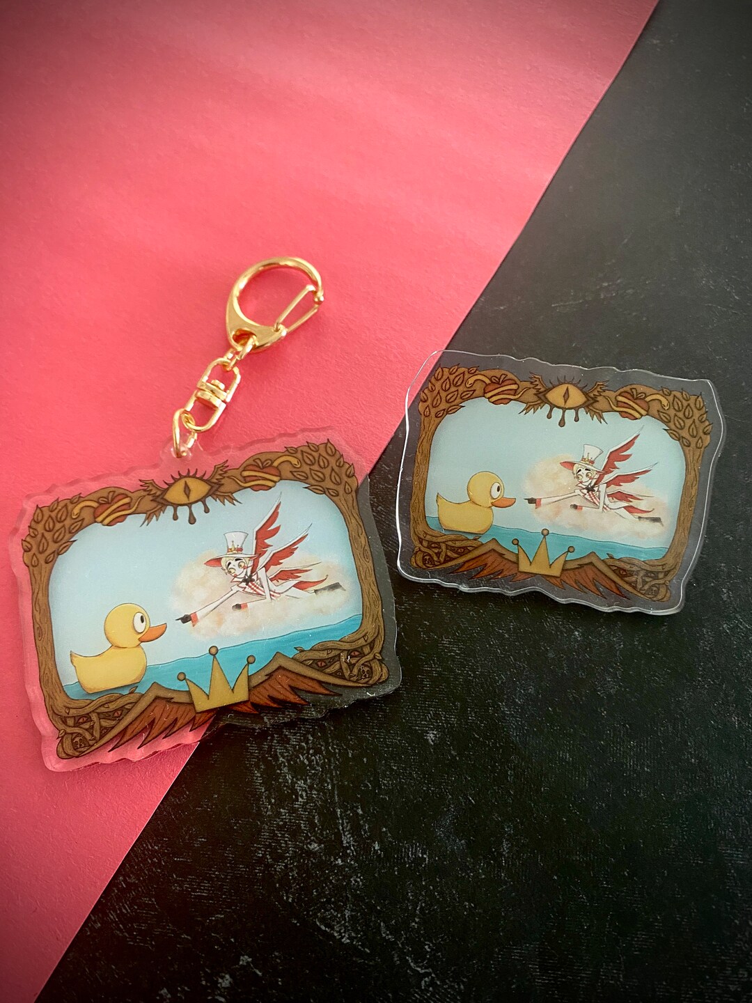Lucifer Acrylic Pin and Keychain - Hazbin Hotel Fanart - Etsy