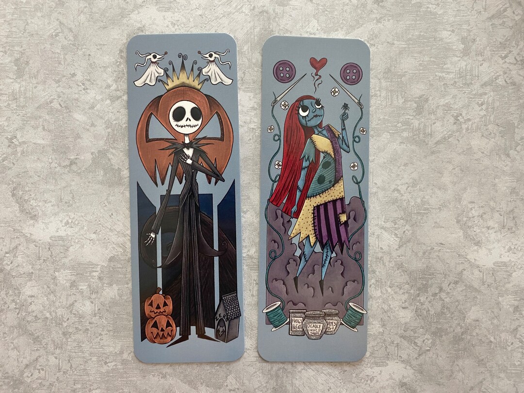 Jack and Sally Bookmarks - Fantasy Cartoon Gothic Tim Burton - Etsy
