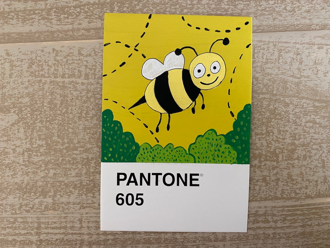 Friendly Bee Pantone Acrylic Painting - Etsy
