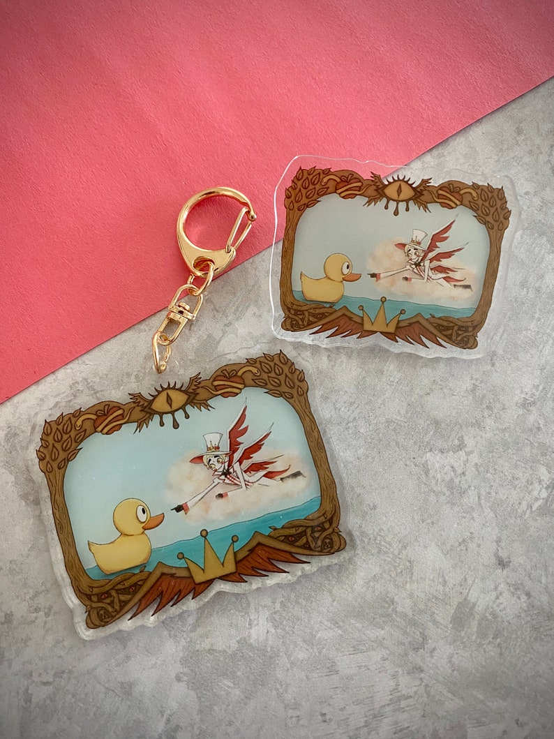 Lucifer Acrylic Pin and Keychain - Hazbin Hotel Fanart - Etsy