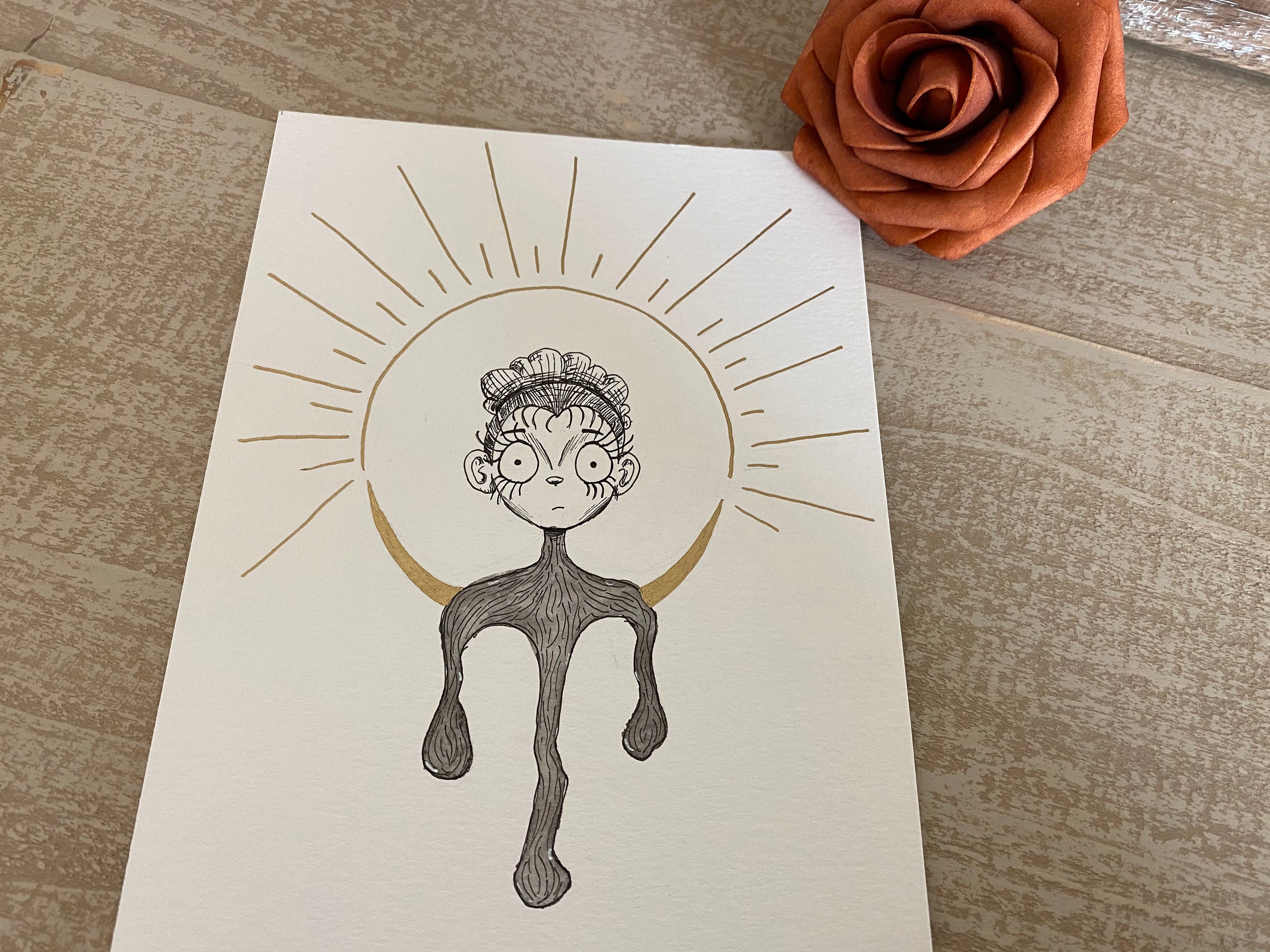 Drip Original Pen and Ink Illustration Dark Creepy Cute - Etsy