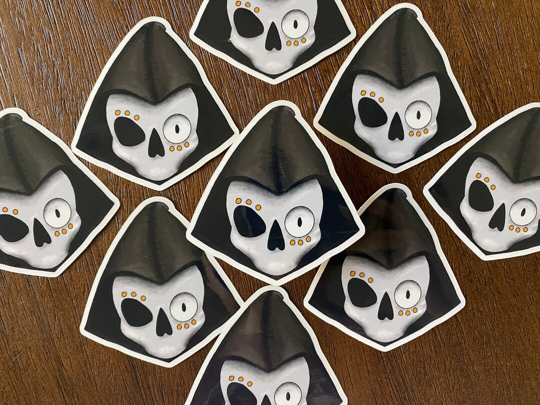 Jack of Spades Sticker Weatherproof Vinyl Grim Reaper Dark Creepy Cute ...