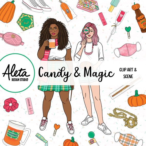 CANDY & MAGIC Magical Wizarding World Hand Drawn Digital - Etsy