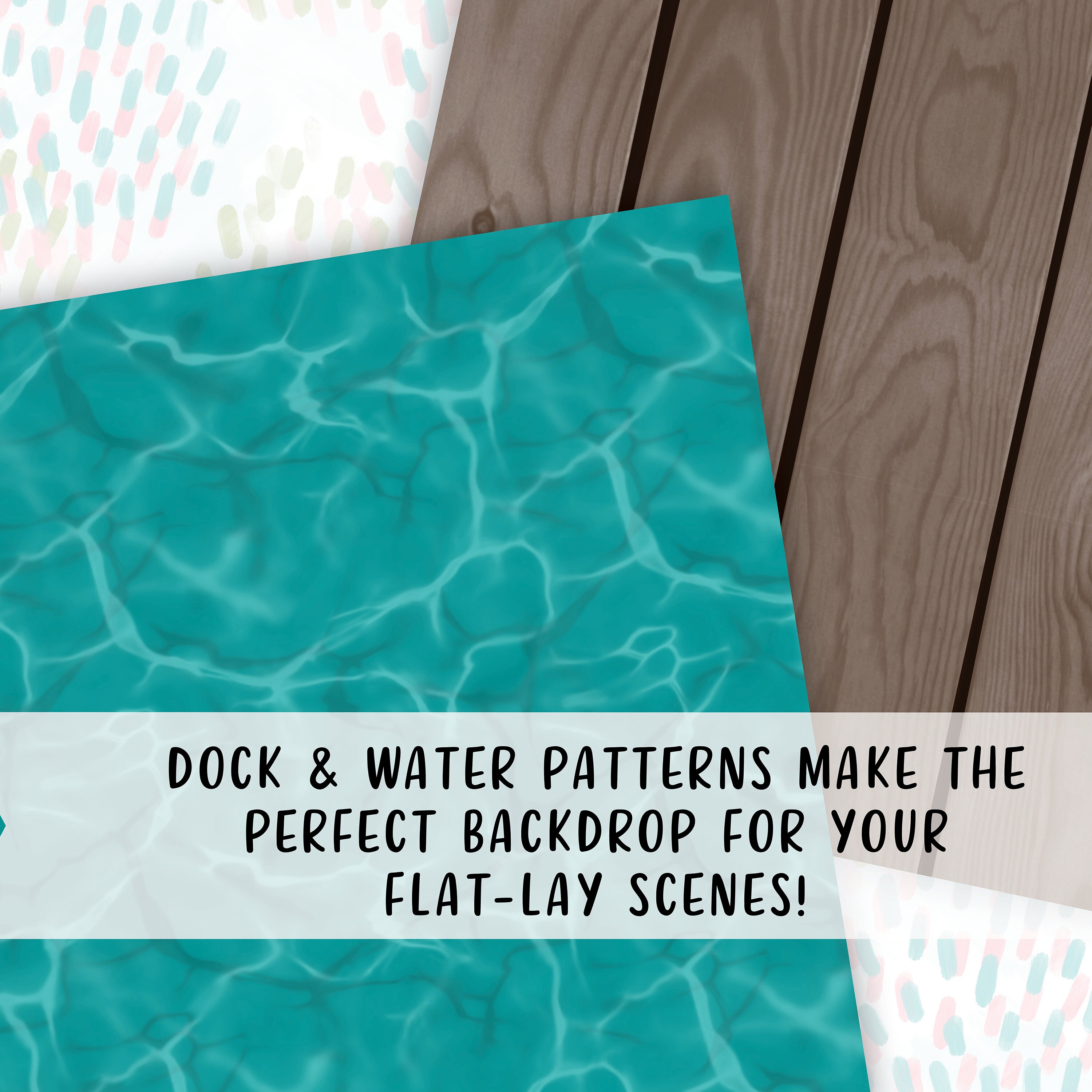 LAKE MODE - Hand Drawn Digital Papers Patterns Planner Stickers Artwork ...
