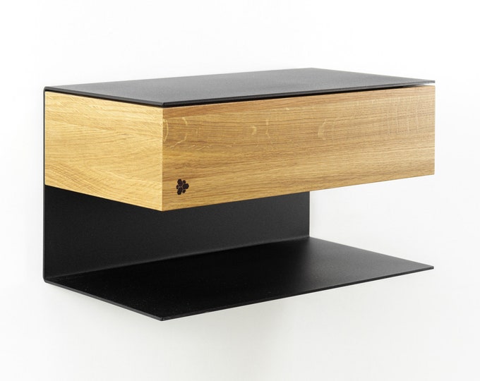 Float narrow bedside table wall console floating black & | Etsy