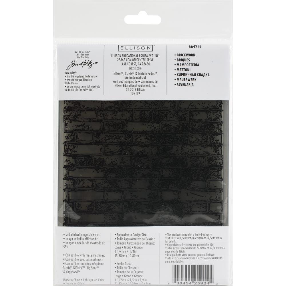 Brickwork Sizzix Texture Fades Embossing Folder | Etsy