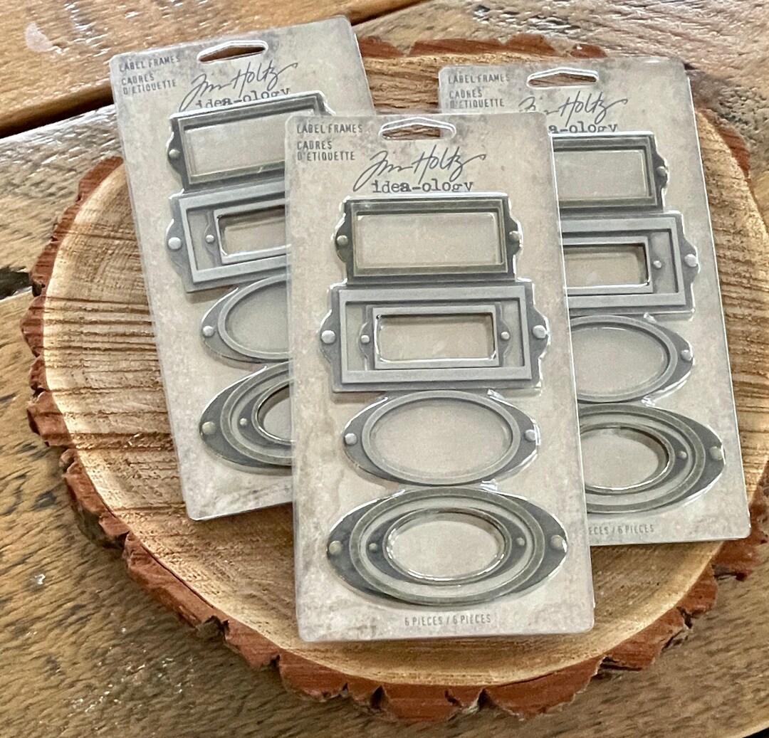 Tim Holtz Idea Ology Label Frames Metal Embellishments TH94052 - Etsy