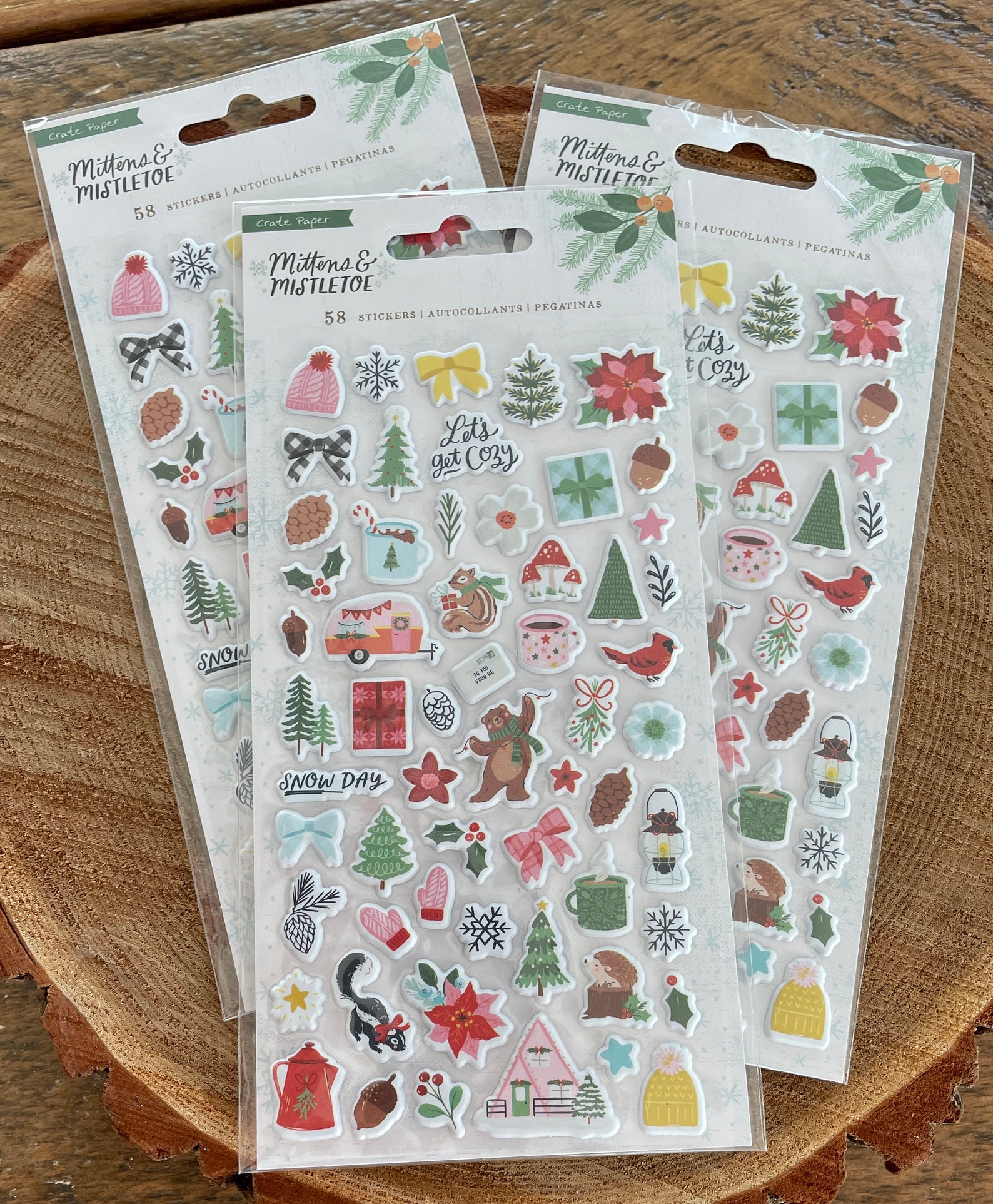 Mittens & Mistletoe Puffy Stickers Crate Paper Holiday 2022 - Etsy