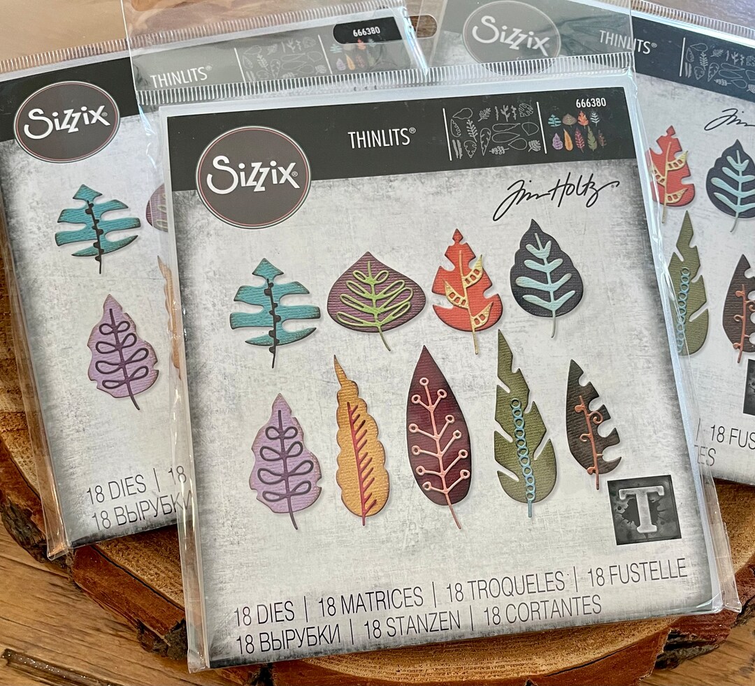 Artsy Leaves Sizzix Thinlits Dies by Tim Holtz 666380 - Etsy