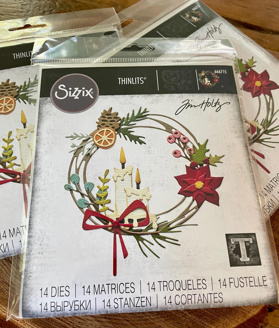 Vault Festive Wreath Tim Holtz Sizzix Vault Holiday 2024 Thinlits Die ...