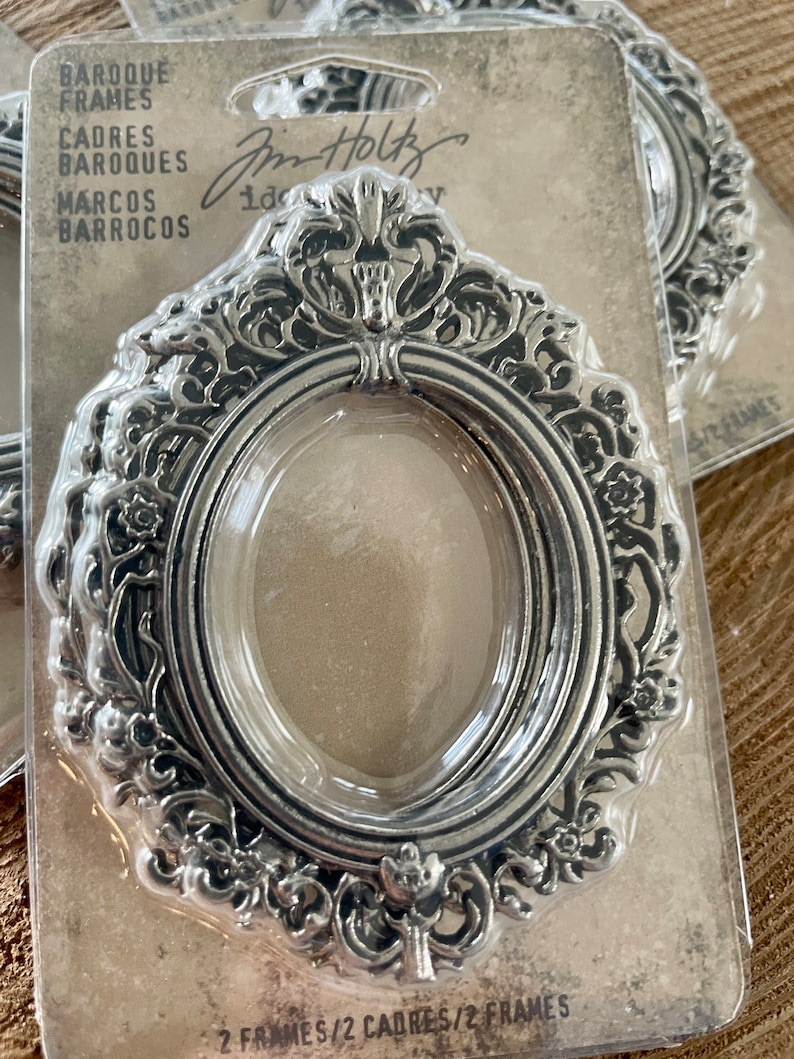 Tim Holtz Idea-ology Metal Antique Nickel Baroque Frames 2.25"x3" 2/pkg ...