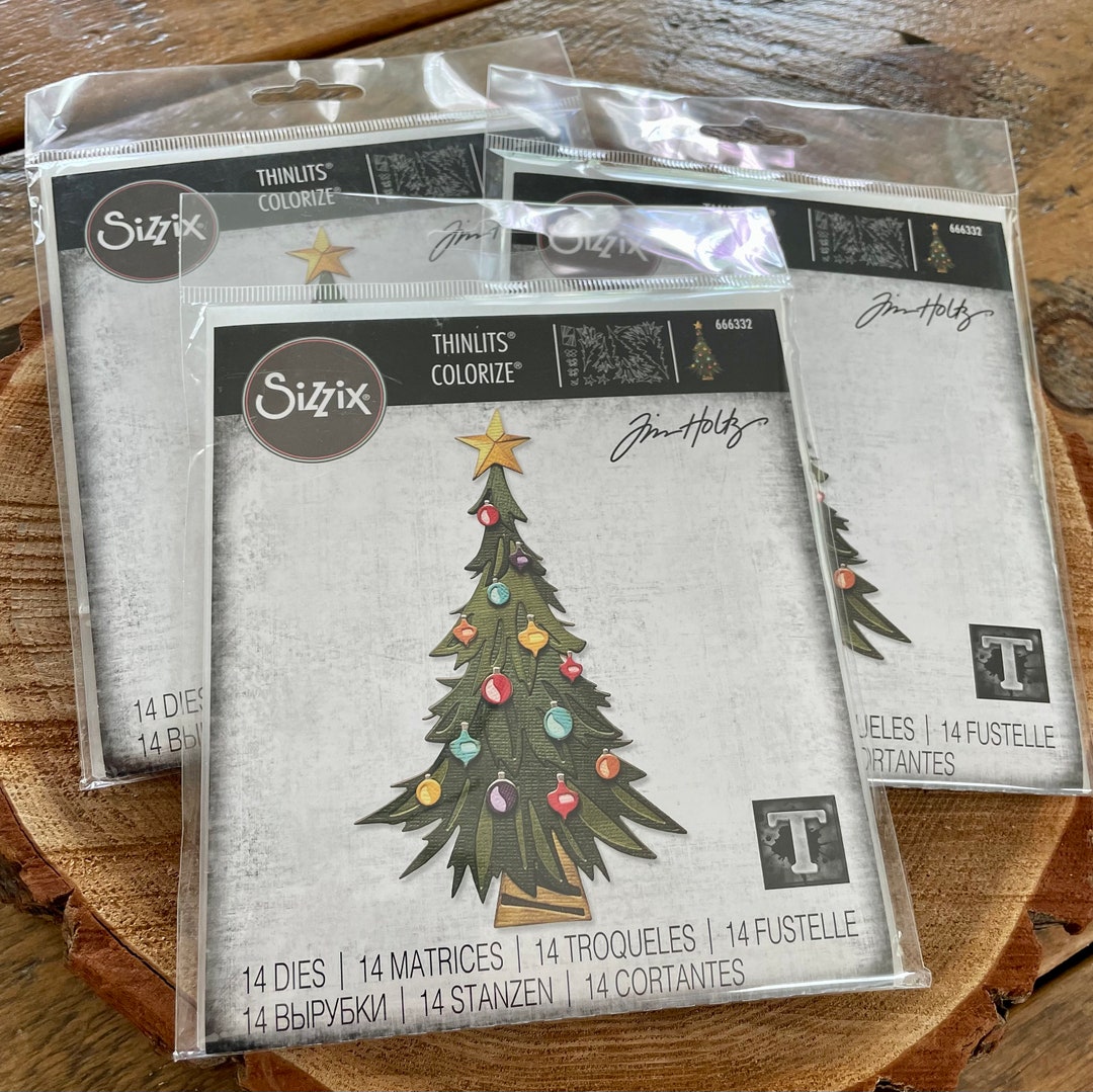 Trim A Tree Colorize Tim Holtz & Sizzix Christmas 2023 Release Thinlits ...
