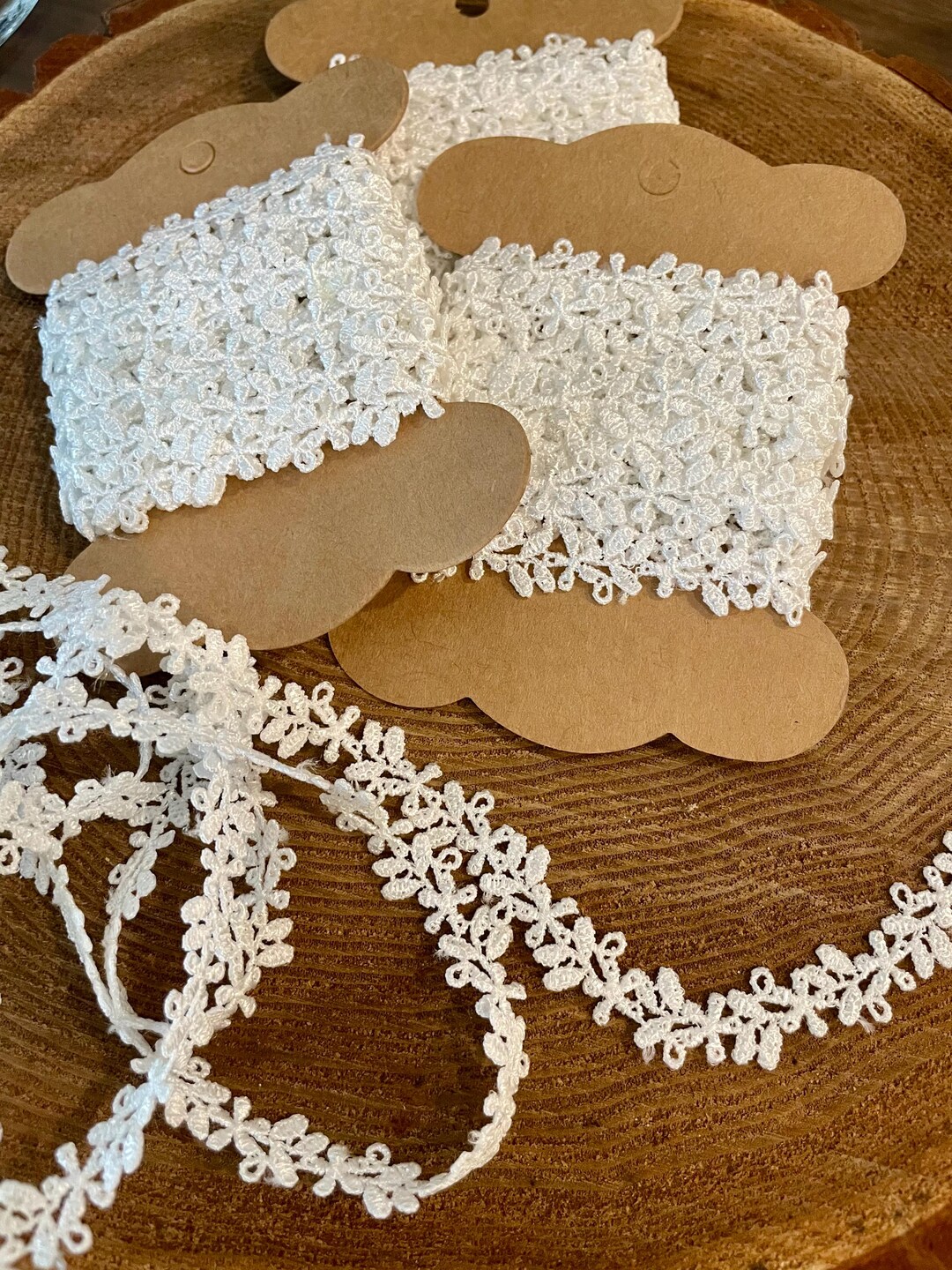 White Floral Trim Delicate White Lace Trim Accent - Etsy