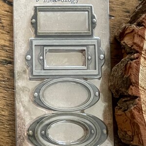 Tim Holtz Idea Ology Label Frames Metal Embellishments TH94052 - Etsy