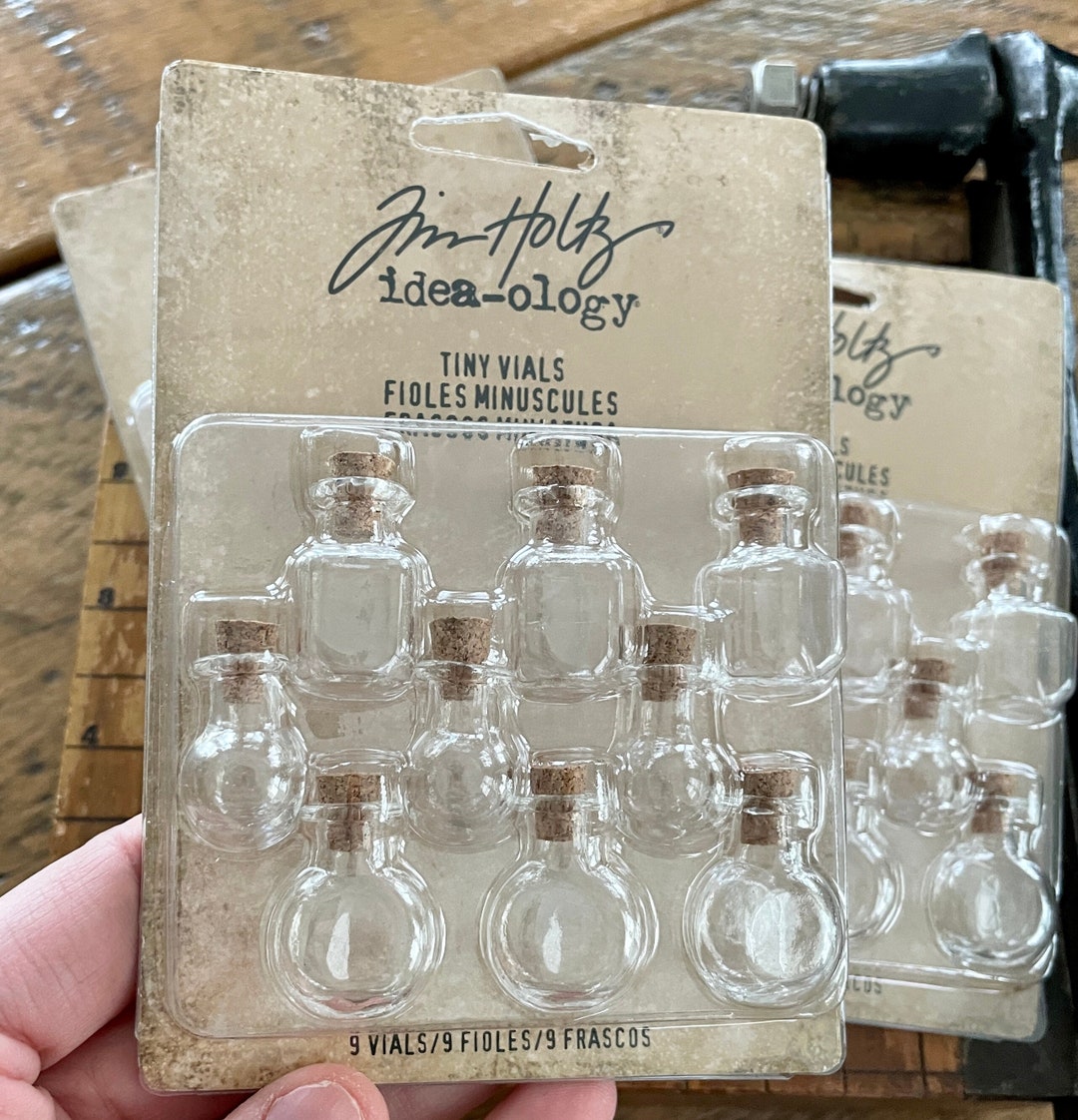 Tim Holtz Idea-ology Tiny Corked Glass Vials 9/pkg TH93201 - Etsy