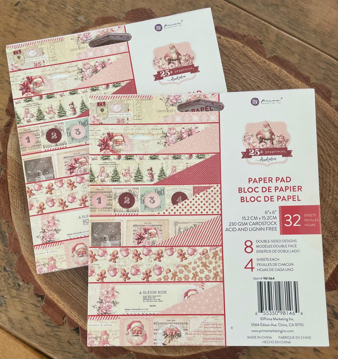 6 X 6 Paper Pad 25 & Peppermint Frank Garcia Prima Marketing 981464 - Etsy